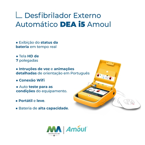 Desfibrilador Externo Automático c/ Tela LCD i5 DEA Amoul